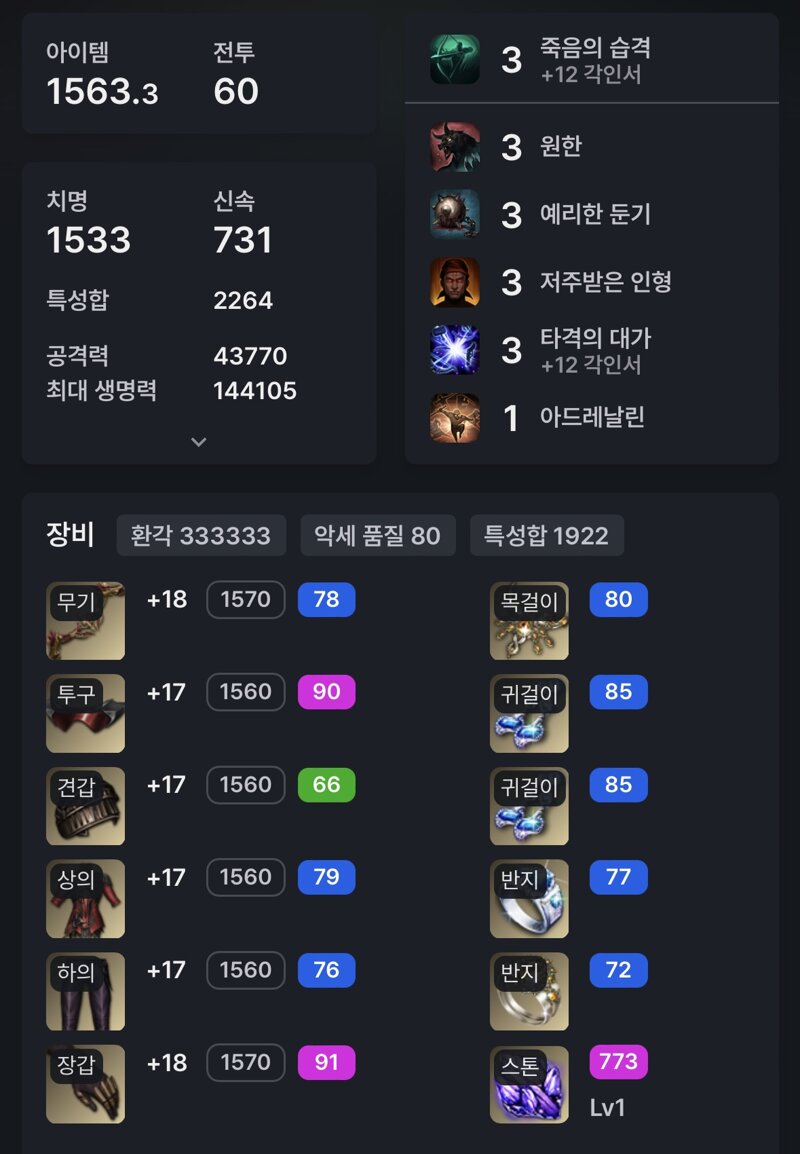 로스트아크 인벤 뉴비 죽습 환각 호크 세팅했는데 보완할점 있으면 도와주세요 로스트아크 인벤 호크아이 게시판