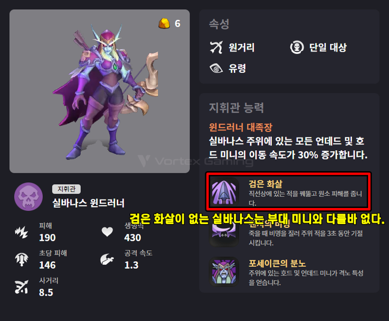 언데드 지휘관부대주문 첫 번째 특성 정리 Vortex Gaming