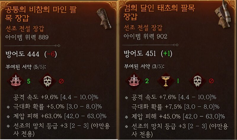 디아블로4 인벤 장갑어떤걸 끼는게 좋은가요 고민 디아블로4 인벤 야만용사 게시판