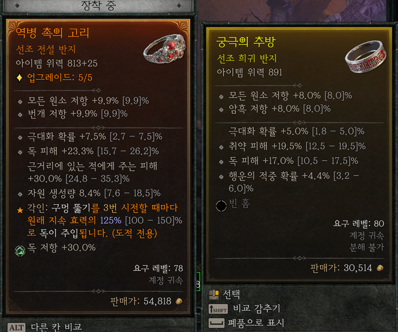디아블로4 인벤 형님들 좀 아쉬운 반지입니다ㅠㅠ 디아블로4 인벤 도적 게시판