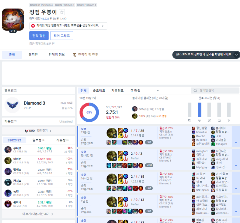 리그오브레전드 인벤 인생 최고점수 갱신함 오예 Lol 정글 게시판