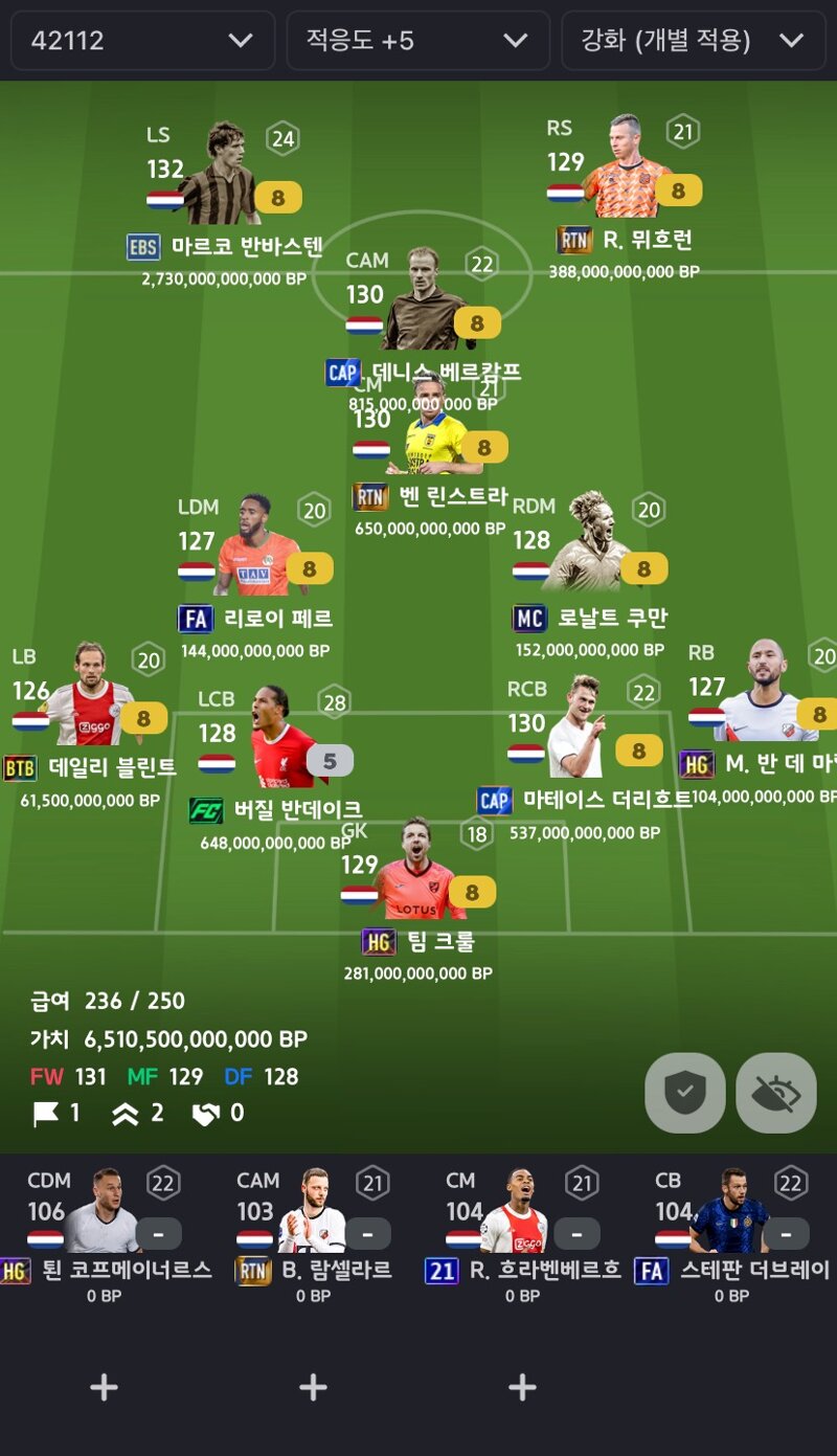 Fc 온라인 인벤 7조 네덜란드 팀 수정사항있을까요 Fc 온라인 인벤 감독모드 게시판