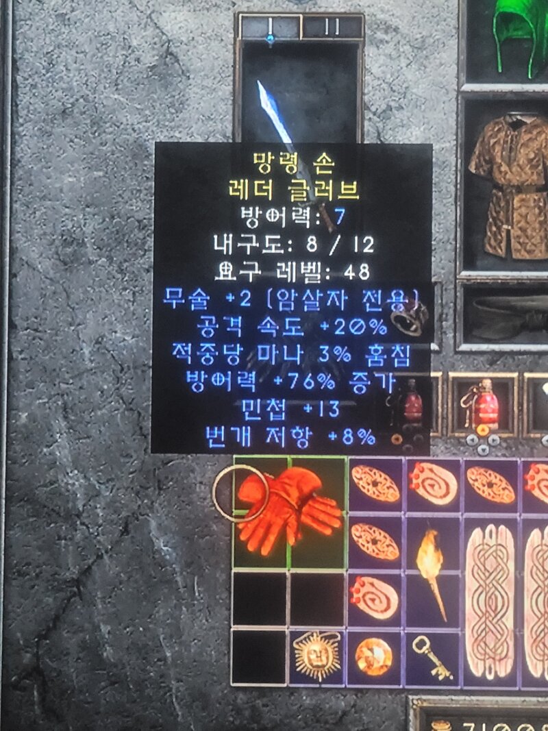 무술 장갑입니다 이거 득인가요 디아블로2 득템and자랑 게시판 디아블로2 인벤