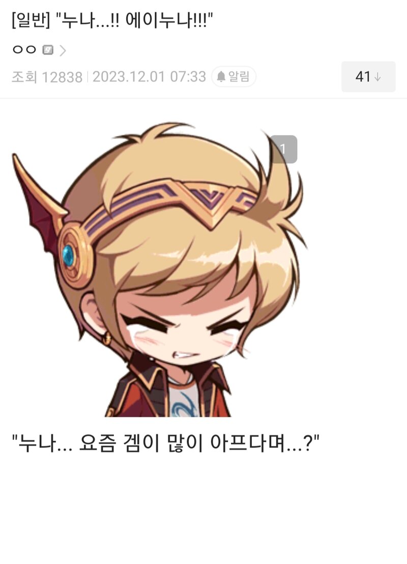 메이플스토리 인벤 원갤펌에이누나 메이플스토리 인벤 자유게시판