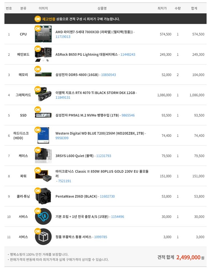 Pc 이륙소컴퓨터 견적 견적 참고 바랍니다 Vortex Gaming