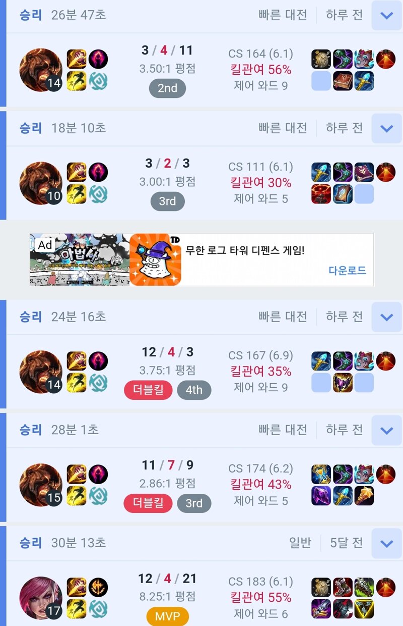 리그오브레전드 인벤 부캐 키우는데 ㅎㅎ 스트레스 별로 없음 Lol 정글 게시판