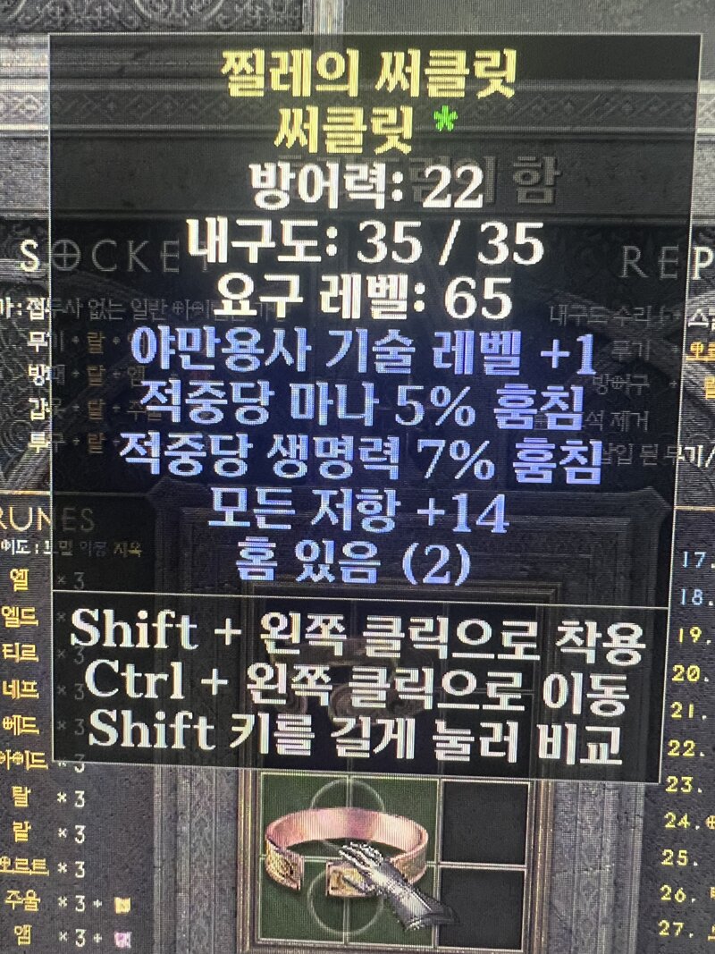 이거애매한데 쓸까요 디아블로2 득템and자랑 게시판 디아블로2 인벤