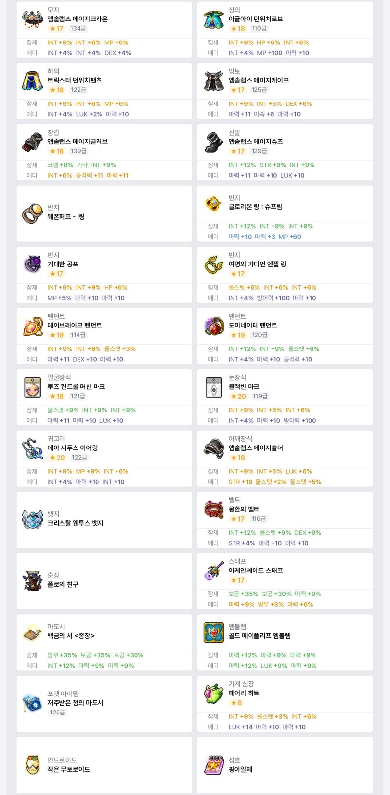 메이플스토리 인벤 템세팅 질문 메이플스토리 인벤 질문과 답변 게시판