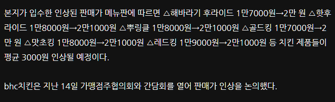 메이플스토리 커뮤니티 화제 Bhc 치킨 소비자 가격 평균 17 인상한다 Vortex Gaming