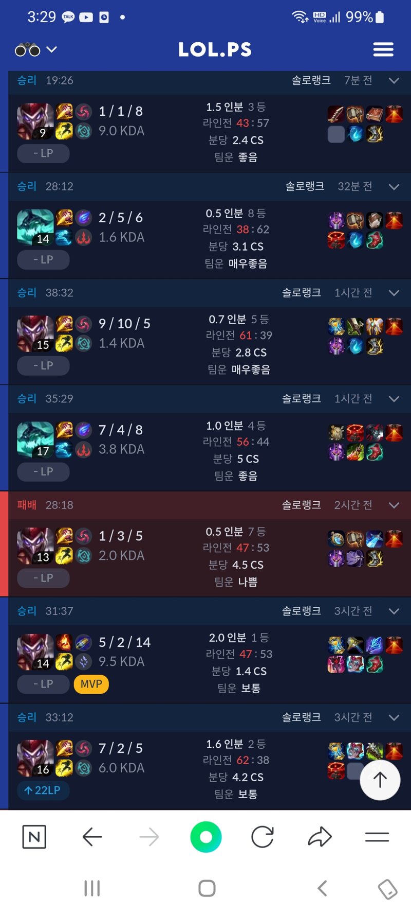 리그오브레전드 인벤 6승1패 그저 팀운 Lol 서포터 게시판