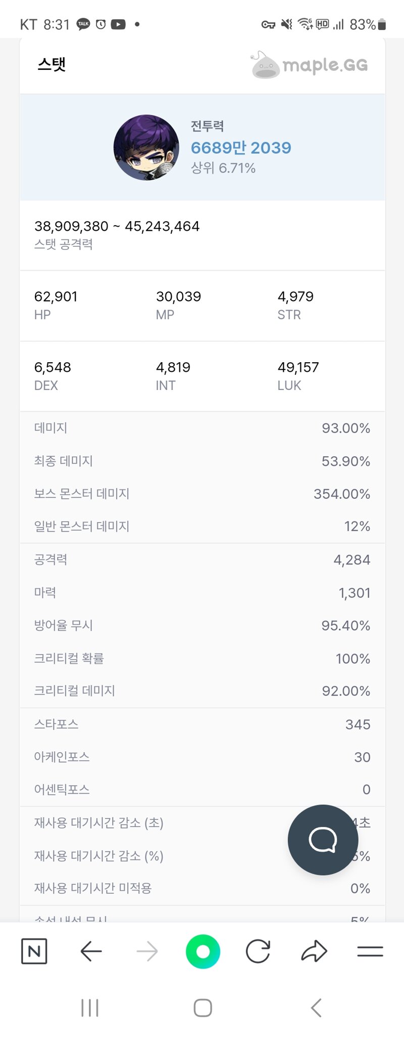 메이플스토리 인벤 듀블에서 나로로 자전했습니다 메이플스토리 인벤 도적 직업게시판