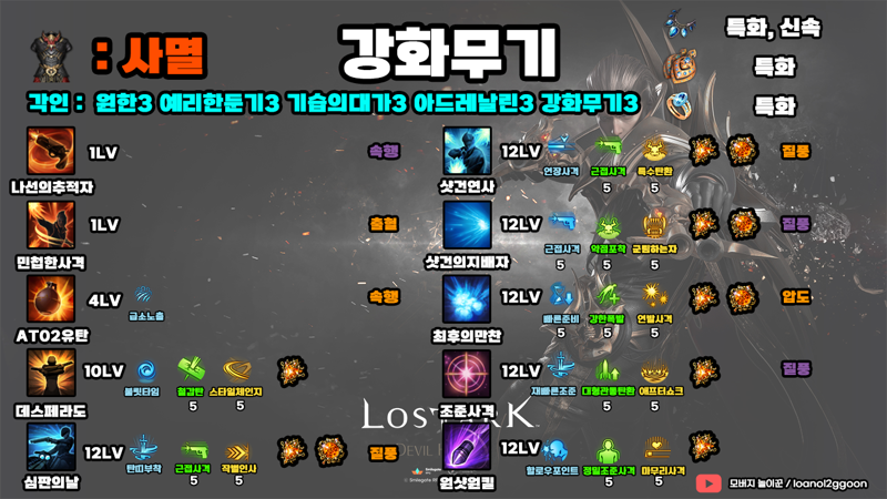 로스트아크 인벤 데헌 강무 한장가이드 수정본입니다 로스트아크 인벤 데빌헌터 게시판