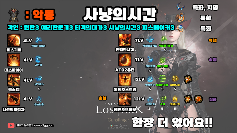 로스트아크 인벤 건슬 한장가이드 수정본입니다 로스트아크 인벤 건슬링어 게시판
