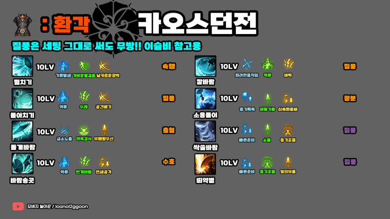 유물구간 전직업 한장세팅가이드입니다 요즈편 볼텍스 게이밍