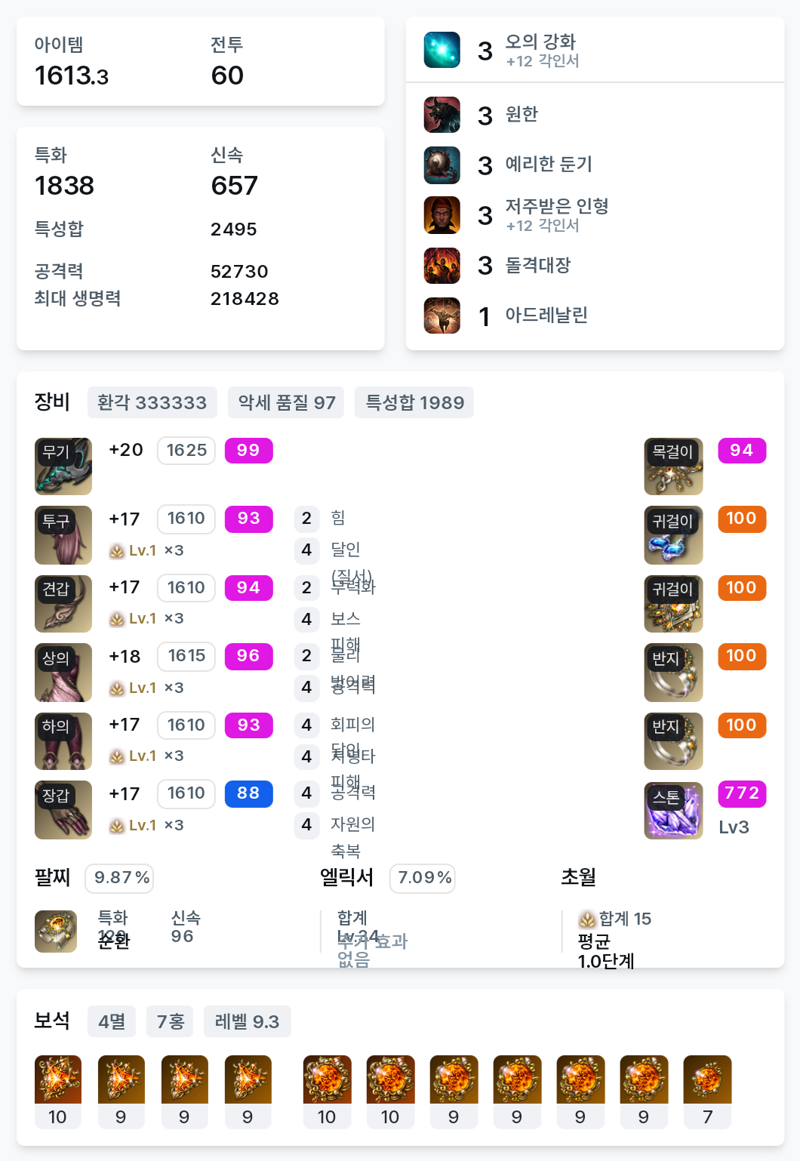로스트아크 인벤 극특화 팔찌 질문합니다 로스트아크 인벤 배틀마스터 게시판
