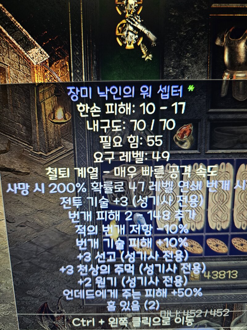 극피딘용 셉터로 교체 수정 디아블로2 성기사 게시판 디아블로2 인벤