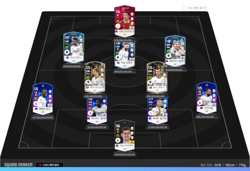 Fc 온라인 인벤 255급여 대비 약 5조 레알 스쿼드 평가부탁드립니다 Fc 온라인 인벤 팀전술 평가 상담 게시판
