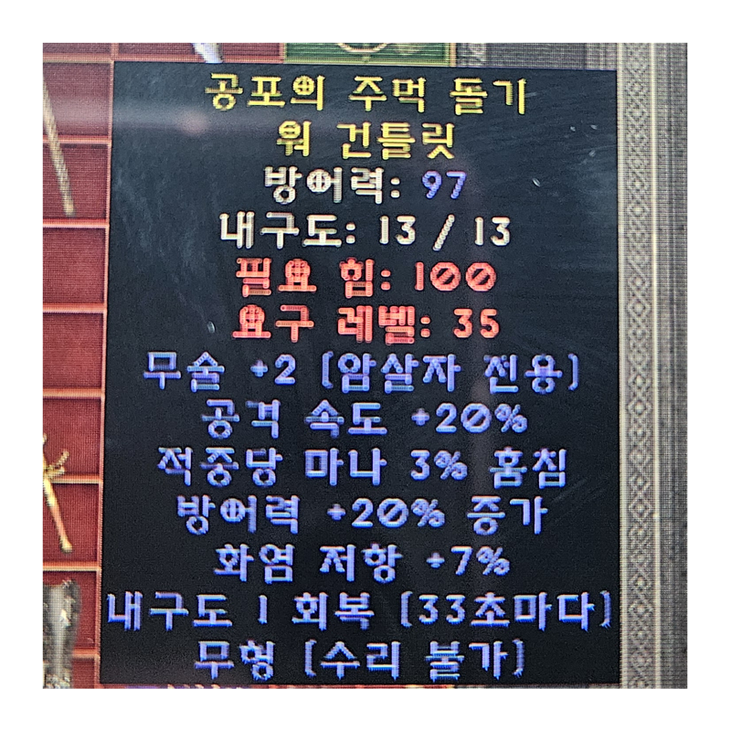 무술장갑 쓰는건가요 디아블로2 자유 게시판 디아블로2 인벤