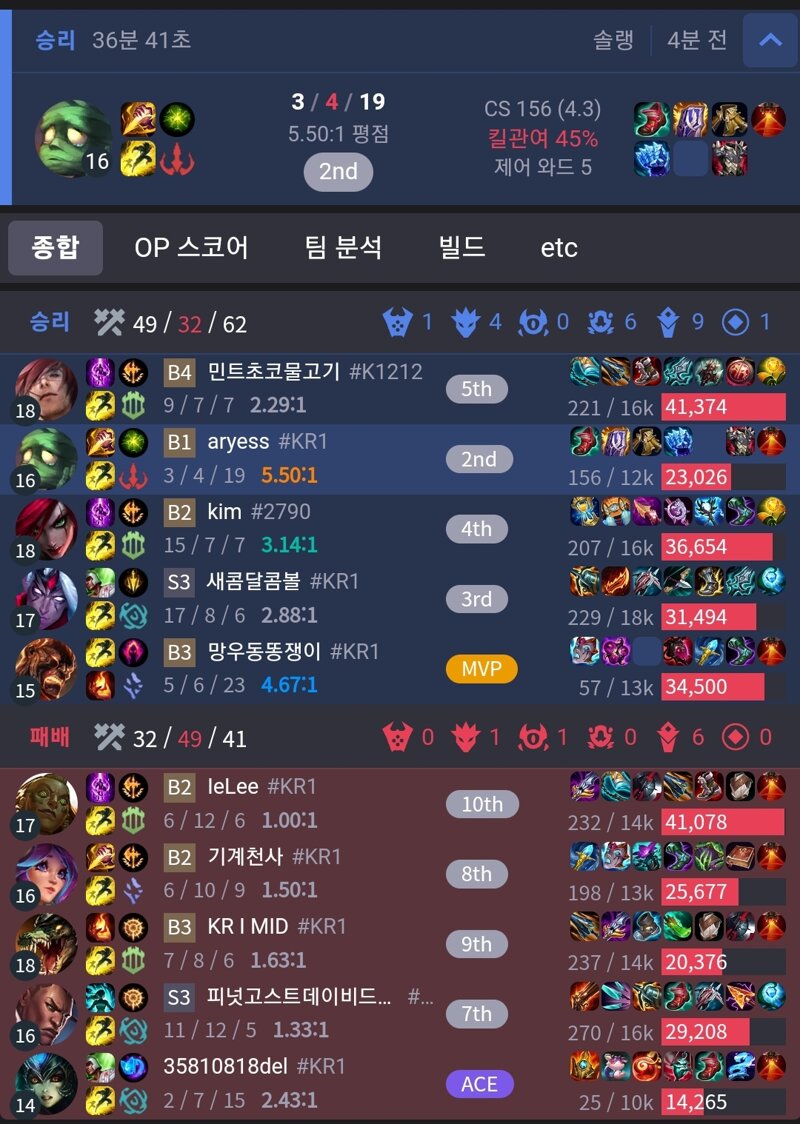 리그오브레전드 인벤 오늘은 게임 한 판 했다 Lol 탑 게시판