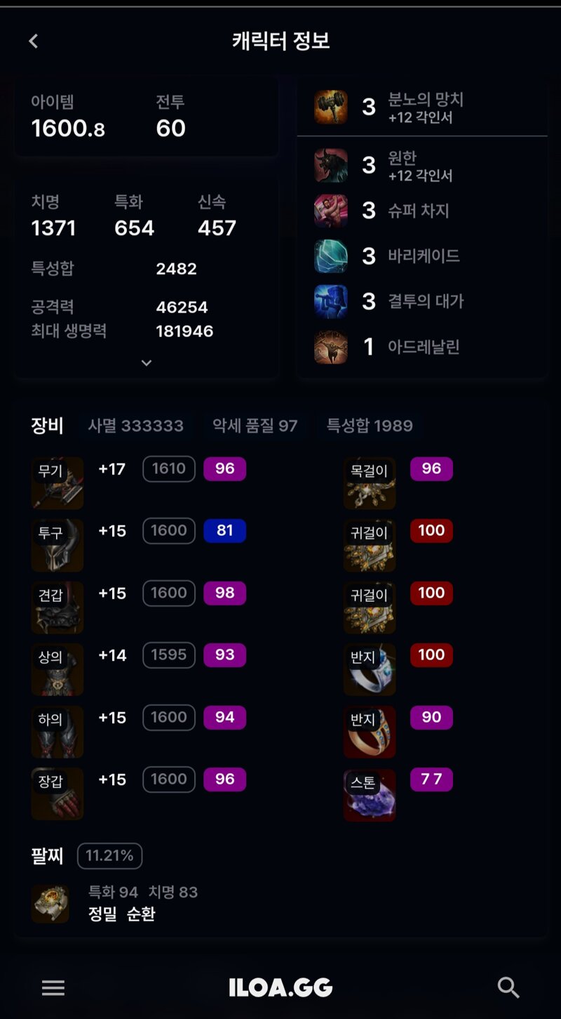로스트아크 인벤 디트 선배님들 정밀팔찌떳는데 특성비 도와주세요 로스트아크 인벤 디스트로이어 게시판