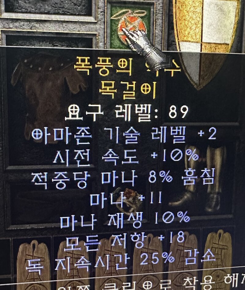 아마존 크래프트 목걸이용 디아블로2 득템and자랑 게시판 디아블로2 인벤