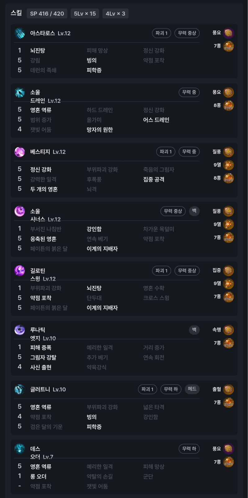 로스트아크 인벤 환각 만월 압도룬 어디에 채용할까요 로스트아크 인벤 소울이터 게시판