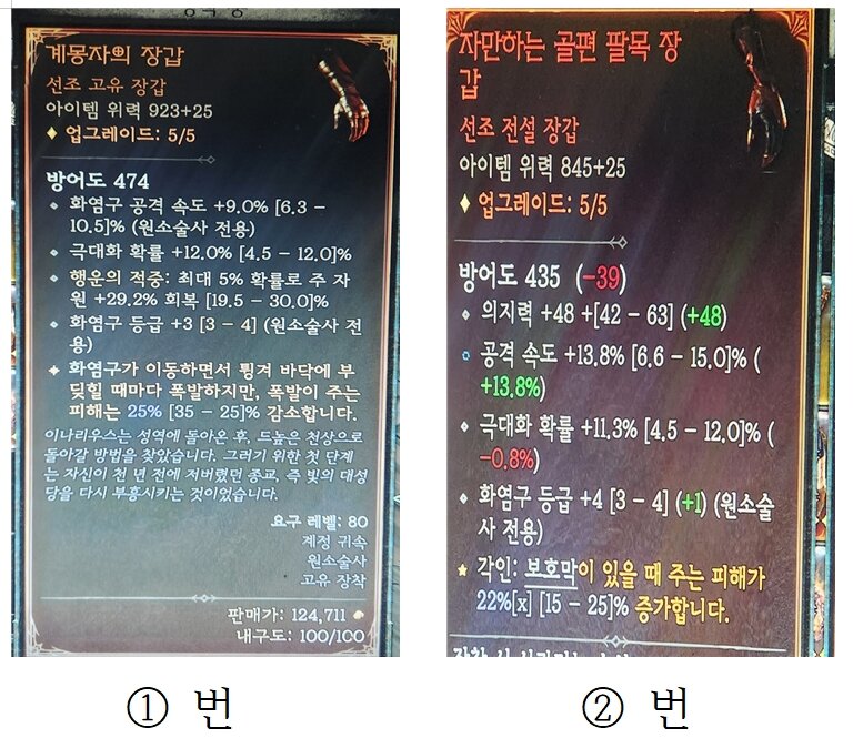 디아블로4 인벤 화염구통통구 장갑 선택 디아블로4 인벤 원소술사 게시판