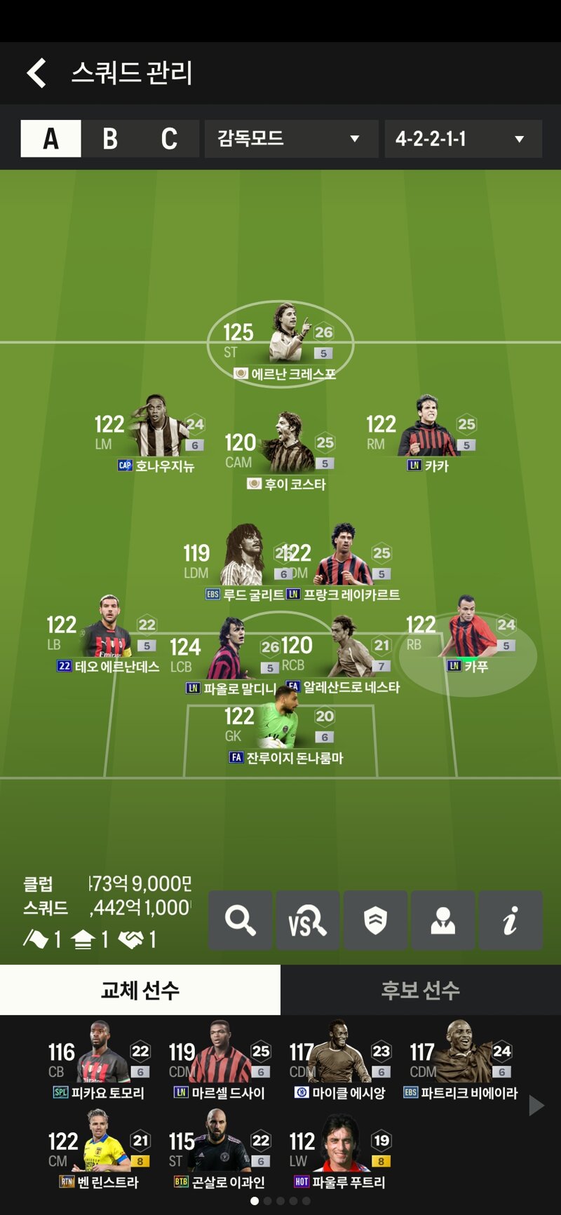 Fc 온라인 인벤 4천억 Ac밀란 조언부탁드립니다 Fc 온라인 인벤 감독모드 게시판