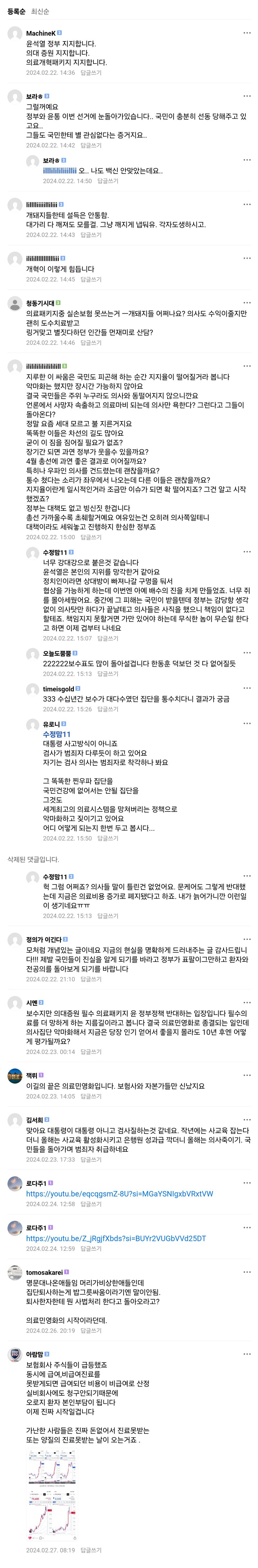 웹진 인벤 의료정책에 대한 2찍 생각 오픈이슈갤러리
