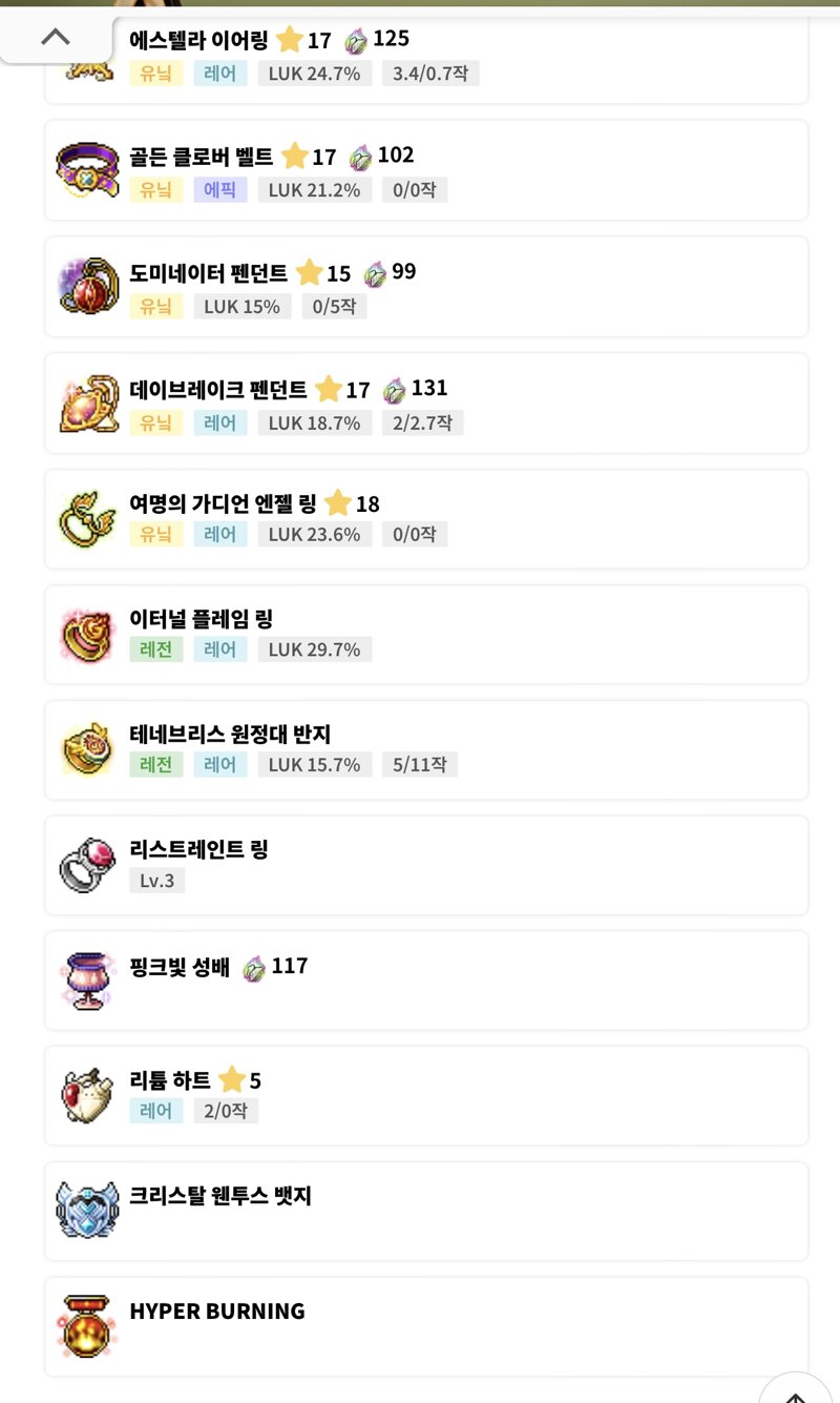 메이플스토리 인벤 메린이 나워 환산 전투력 질문드립니다 메이플스토리 인벤 도적 직업게시판