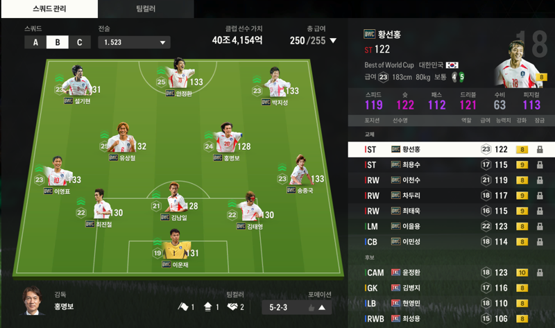 Fc 온라인 인벤 2002대한민국 스쿼드 완성 Fc 온라인 인벤 팀전술 평가 상담 게시판