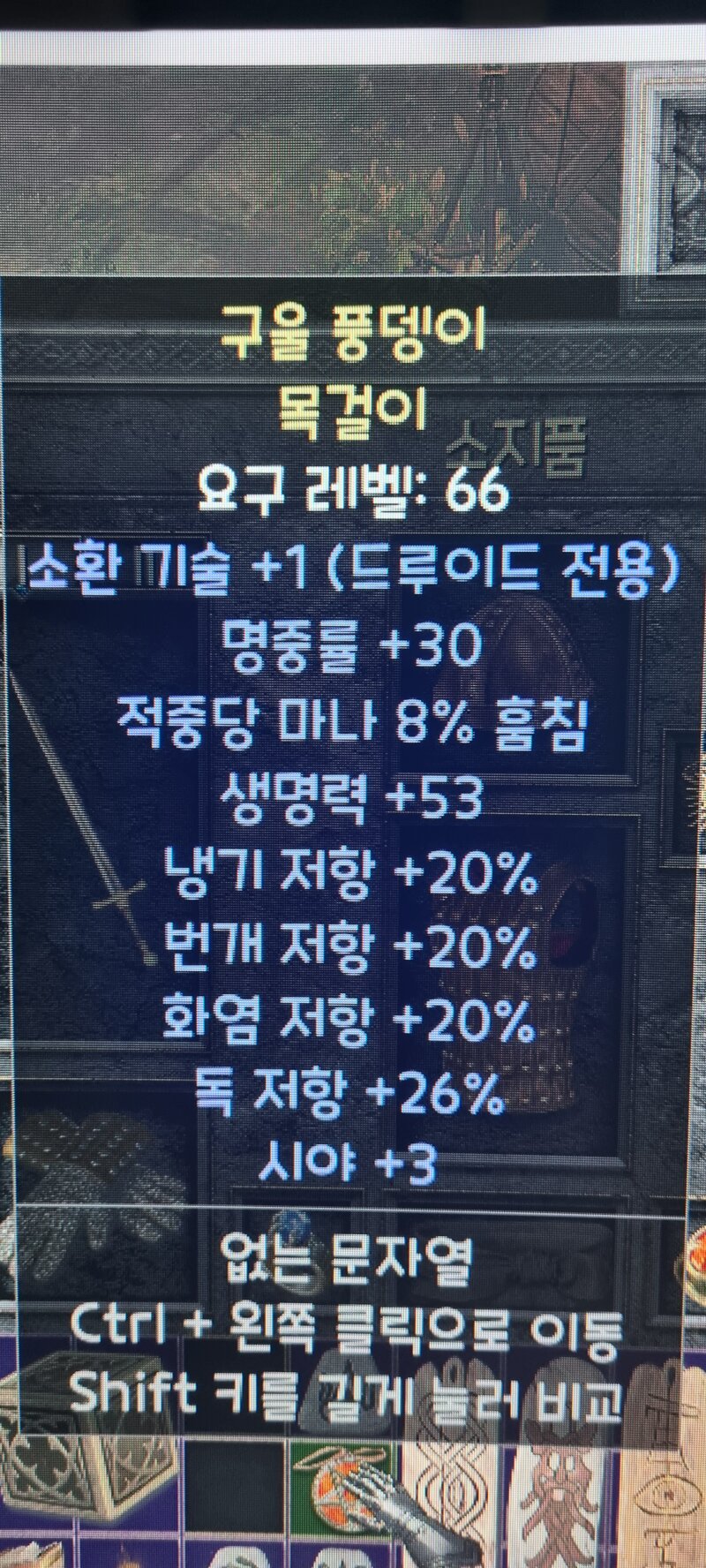 드루 목걸이 약간 아쉽 디아블로2 득템and자랑 게시판 디아블로2 인벤