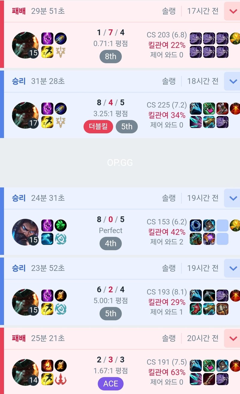 리그오브레전드 인벤 고저점 심하네 Lol 탑 게시판