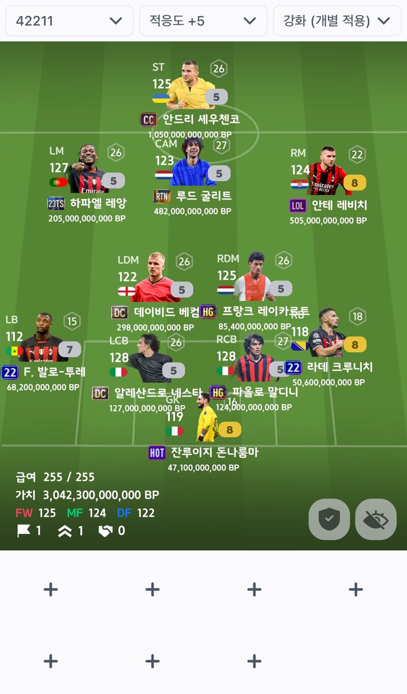 Fc 온라인 인벤 25조 밀란 출격가능한가요 수정할곳좀 알려주세요 Fc 온라인 인벤 팀전술 평가 상담 게시판