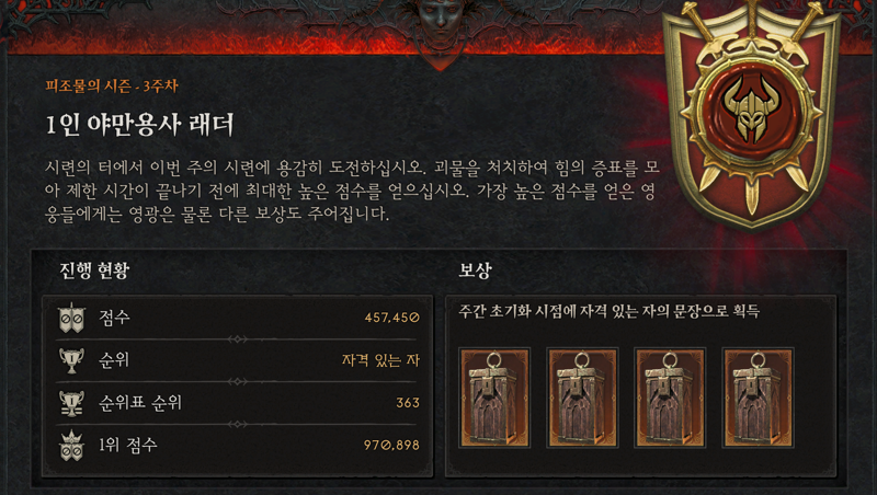 디아블로4 인벤 건틀릿 만용으로 티볼트 기록을 경신하다 100단도 잘 돌아요~ 디아블로4 인벤 야만용사 게시판