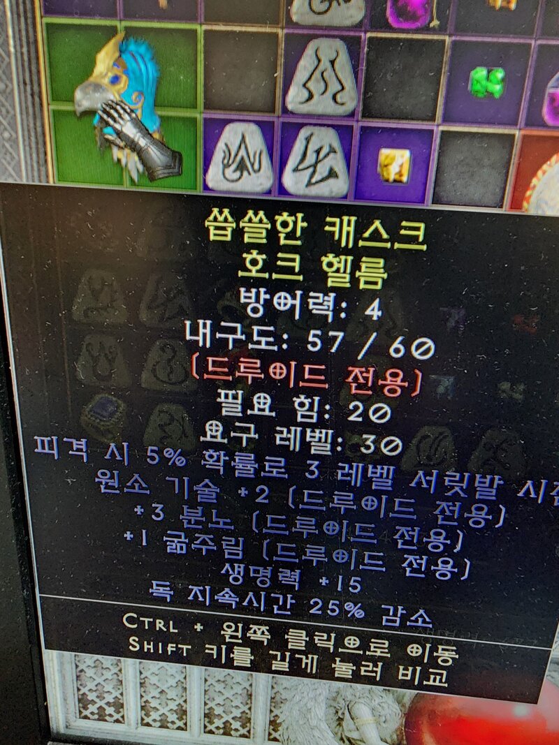 드루이드 투구 봐주세요 디아블로2 득템and자랑 게시판 디아블로2 인벤