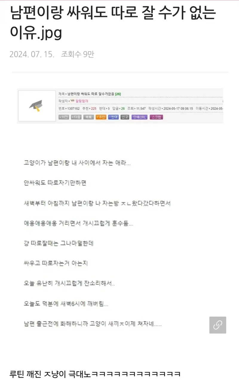 남편이랑 싸워도 따로 잘 수가 없는 이유 볼텍스 게이밍