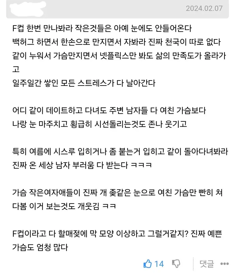 ㅇㅎ반드시 F컵이상의 여자와 만나야 하는 이유 볼텍스 게이밍